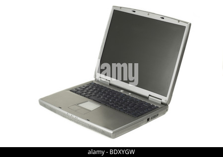 A typical silver gray laptop approx 2005 Stock Photo - Alamy