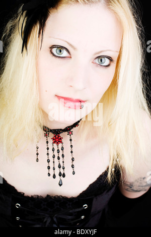 Woman, blond, Gothic, face, portrait Stock Photo - Alamy