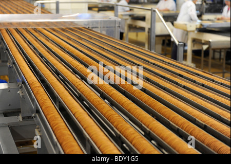 Biscuits on the production line at the McVitie's Biscuit factory in ...