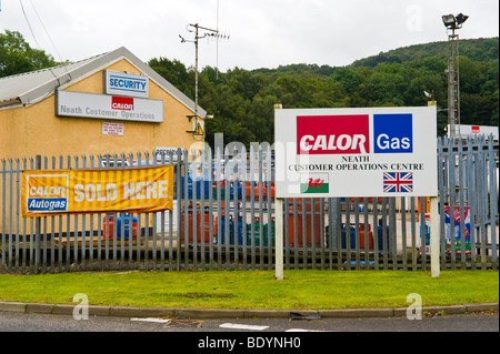 Britain, UK, Europe. Calor Gas two hose regulator valve fitting on an ...