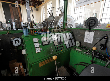 Engine room south with steam powered hauling engine, former ...