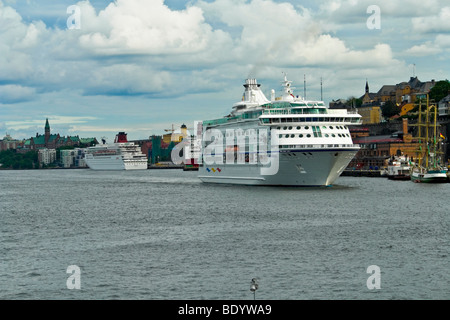 Birka Cruises cruise ship Birka Paradise leaving Stockholm harbour on a ...