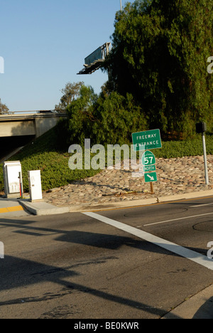 freeway entrance to California Highway 57 North Stock Photo - Alamy