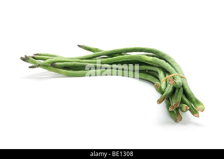 Bunch of long snake beans isolated on white background Stock Photo - Alamy