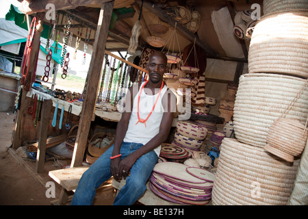 A Fulani man sells handicrafts in the Nigerian capital of Abuja Stock ...