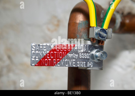 Safety Electrical connection EARTH Do not remove ground Stock Photo - Alamy