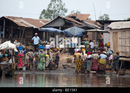Benin, West Africa, Cotonou, dantokpa market aerial view Stock Photo ...