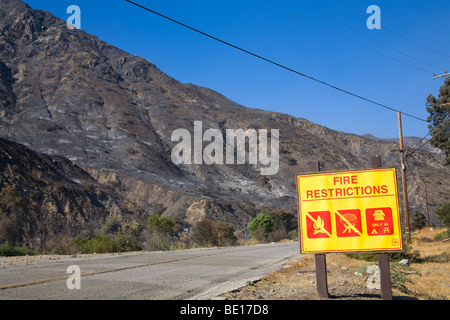 Devastation from Station fire, Sept 5 2009. Big Tujunga Canyon Road ...