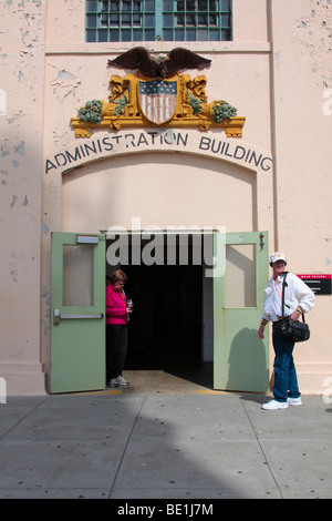 Entrance to Administration Building, Alcatraz Prison, Alcatraz Island ...