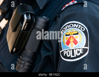Close Up of Toronto Police Officers Badge, Equipment & Uniform, Toronto ...