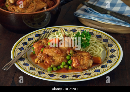 Maltese rabbit stew and spaghetti Malta Food Stock Photo - Alamy