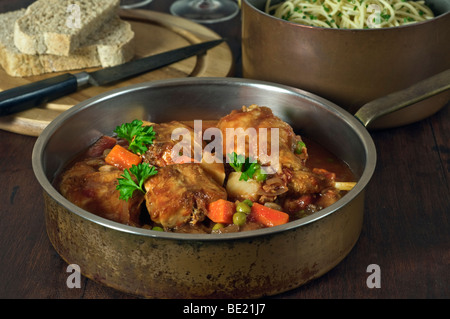 Maltese rabbit stew and spaghetti Malta Food Stock Photo - Alamy