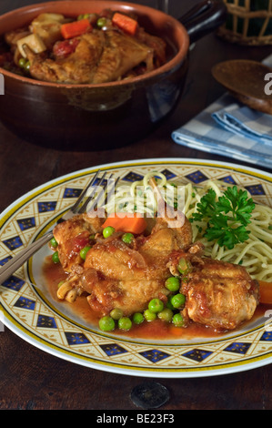 Maltese rabbit stew and spaghetti Malta Food Stock Photo - Alamy