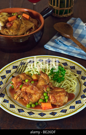 Maltese rabbit stew and spaghetti Malta Food Stock Photo - Alamy