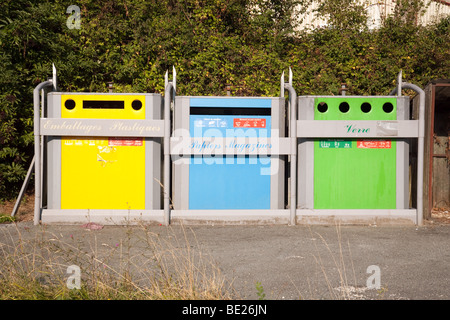Recycling bins in France Stock Photo - Alamy