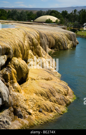 mineral hot springs in thermopolis wyoming with mineral sediment ...