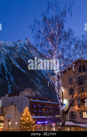 Chamonix Town At Night The French Alps France Europe Stock Photo - Alamy