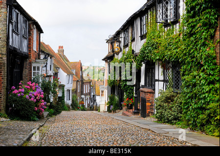 Houses in a town, Mermaid Street, Cinque Ports, East Sussex, England ...