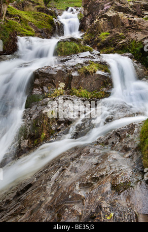 Mountain Waterfalls In Full Spate Above 'Derwent Water', Borrowdale ...