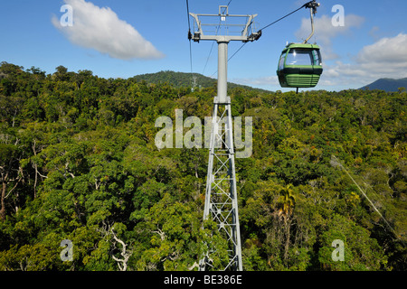 Kuranda Skyrail Rainforest Cableway cable car with Barron Falls Stock ...