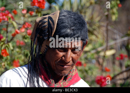 Mayo Indian man in traditional dress ready to do the deer dance near El ...