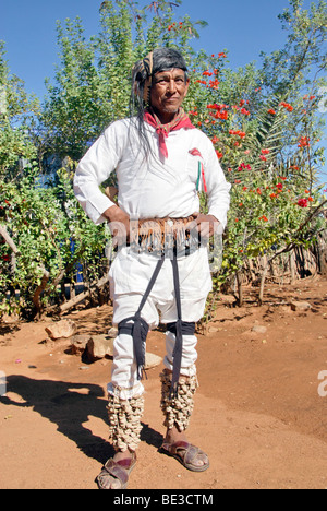 Mayo Indian man in traditional dress near El Fuerte, Sinaloa, Mexico ...