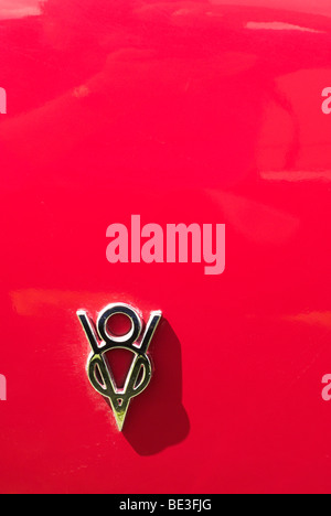 Chrome V8 Car Emblem Badge Isolated on White Background Stock Photo - Alamy
