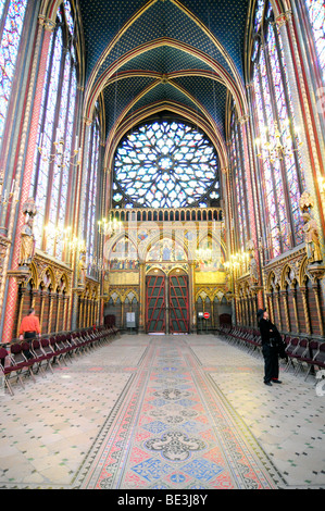 Cainte-Chapelle, High Gothic, interior view of the upper chapel, Paris ...