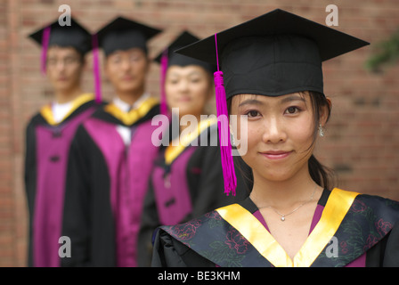 Chinese students wear gown on graduation day Stock Photo - Alamy