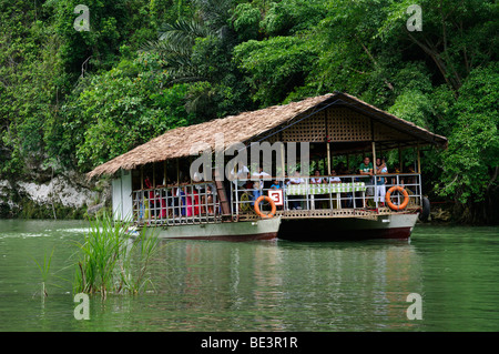 Floating restaurant, Loboc River, Bohol, The Visayas, Philippines Stock ...