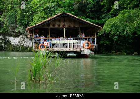 Floating restaurant, Loboc River, Bohol, The Visayas, Philippines Stock ...