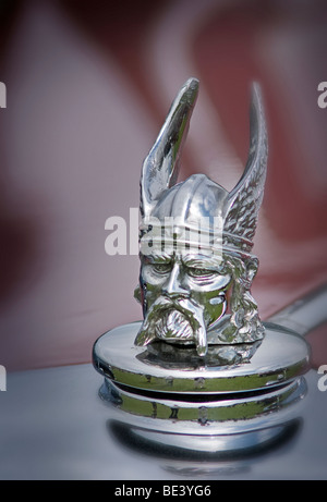 Classic winged radiator mascot of historic sports car Triumph Roadster ...