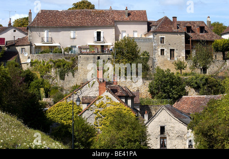 Picture of typical medieval buildings of a French village, bergerac, in ...