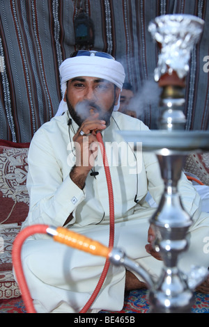 UAE, Dubai, Shisha pipe smoking cafe along the Dubai Marina Beach area ...