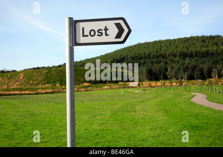 Lost, Strathdon, Aberdeenshire, Scotland. Road sign Stock Photo - Alamy