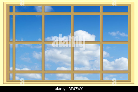 perfect cloudy blue sky through the window Stock Photo - Alamy