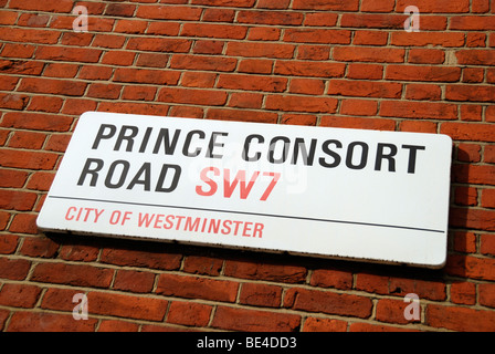 Prince Consort Road London SW7 street name sign Stock Photo - Alamy