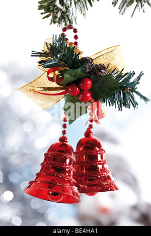Christmas decoration with branches from fir cones and toys on white ...