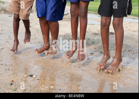 Children play in mud puddles at Skagit Valley, Washington, USA Stock ...