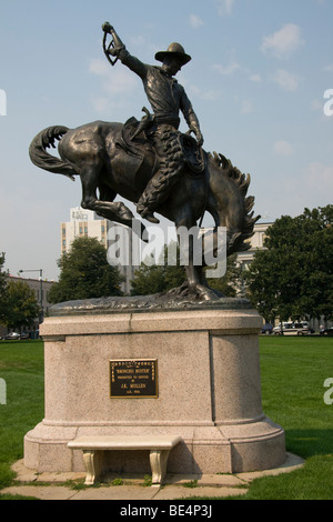 USA Denver Colorado Bronco Buster Statue by Alexander Procter in the ...