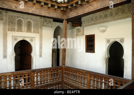 Classrooms & Balconies at the Ben Youssef Madrasa, Ali Ben Youssef Medersa, Medresse or Islamic ...
