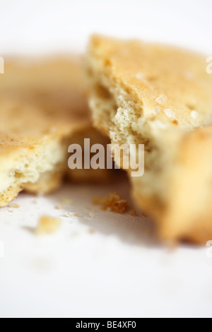 Close-up biscuits broken cookies isolated,butter biscuit on a white ...