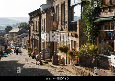 Howarth cobbled street, Howarth Yorkshire UK Stock Photo - Alamy