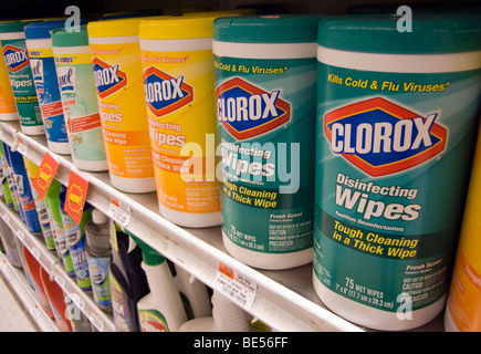 Containers of Lysol disinfectant on a store shelf Stock Photo - Alamy