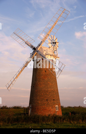 Evening sunlight catches Hardley drainage mill Stock Photo - Alamy