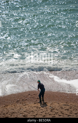 Fishing off Chesil Beach Stock Photo - Alamy