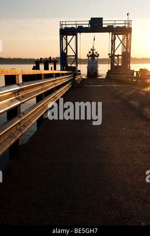 The ferry dock at Lummi Island, Washington. The ferry goes from the ...