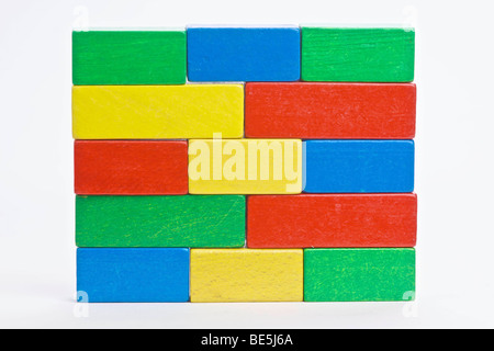 Colorful wall made of building blocks with a missing element Stock ...