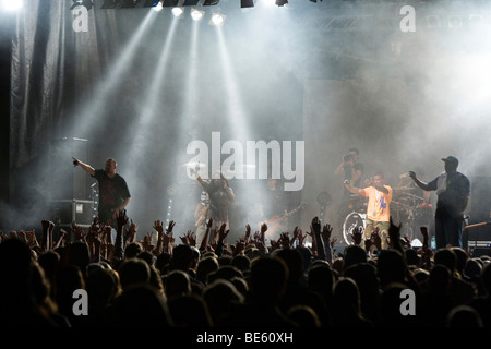 Stress, Swiss rapper, with band, live at the soundcheck, Open Air ...