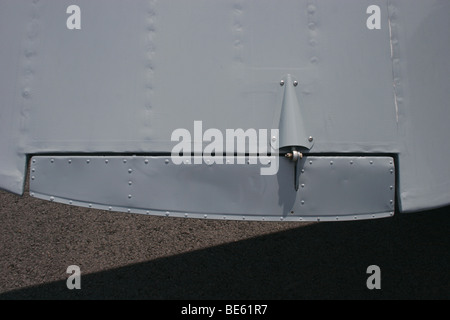 Detail of tail section on small aircraft showing various elevator types ...
